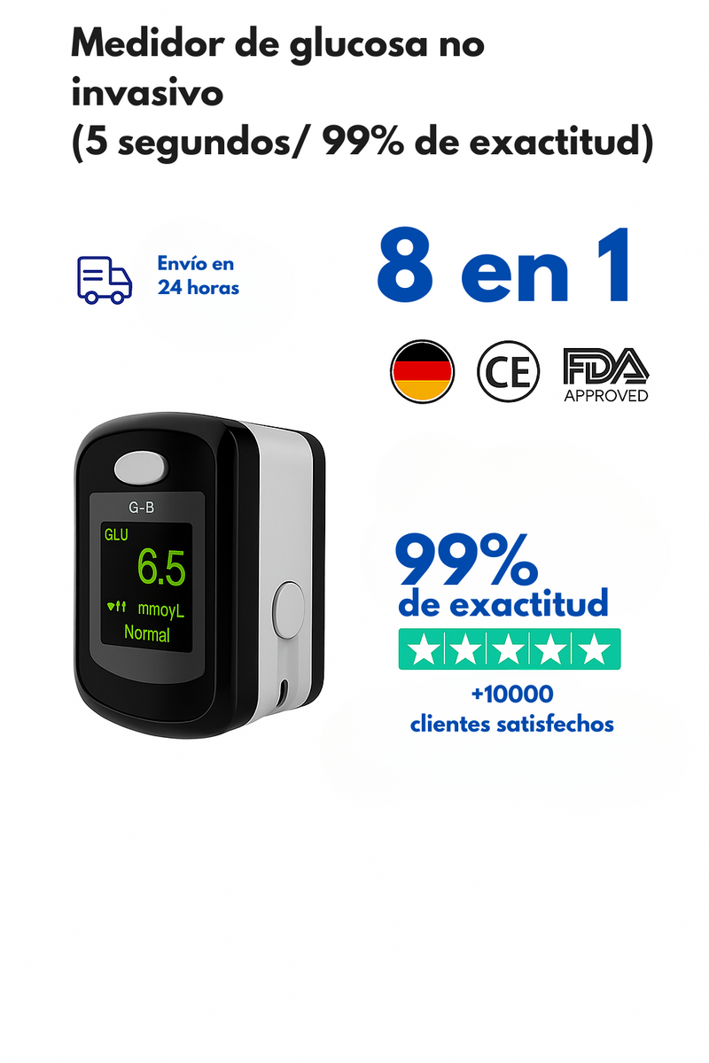 Monitor glucosa sin pinchazos GlucoSmart – Vortix Home